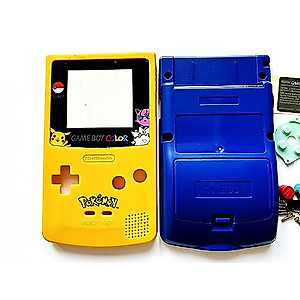 JMXLDS Replacement Full Housing Shell Case Cover Pack with Screwdriver Buttons for Game boy Color GBC Repair Part-Yellow&Blue.