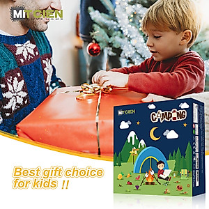 MITCIEN Kids Camping Play Tent with Toy Campfire/Marshmallow/Fruits Toys Play Tent Set for Boys Girls Indoor Outdoor Pretend-Play Game