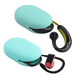 Geekria Earbuds Silicone Case for Sony XB80BS, MDR-J10, BHS-730, BHS-530, Earbud Protection Squeeze Pouch/Pocket Soft Earphone Storage Bag (Mint Green, Size M, 2 Packs)