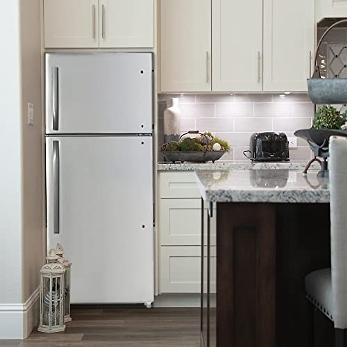 Techomey 30" Freestanding Top Freezer Refrigerator, 18.0 Cu. Ft. Frost Free Refrigerator, Garage Ready, Standard Depth, Stainless Steel