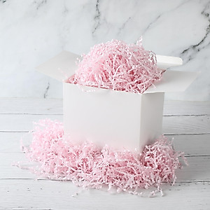 Cgzwxjin Light Pink Crinkle Cut Paper Shred Filler (1/2 LB)，Crinkle Paper for Gift Box, Shredded Paper Filler, Gift Basket Filler,Gift Wrapping