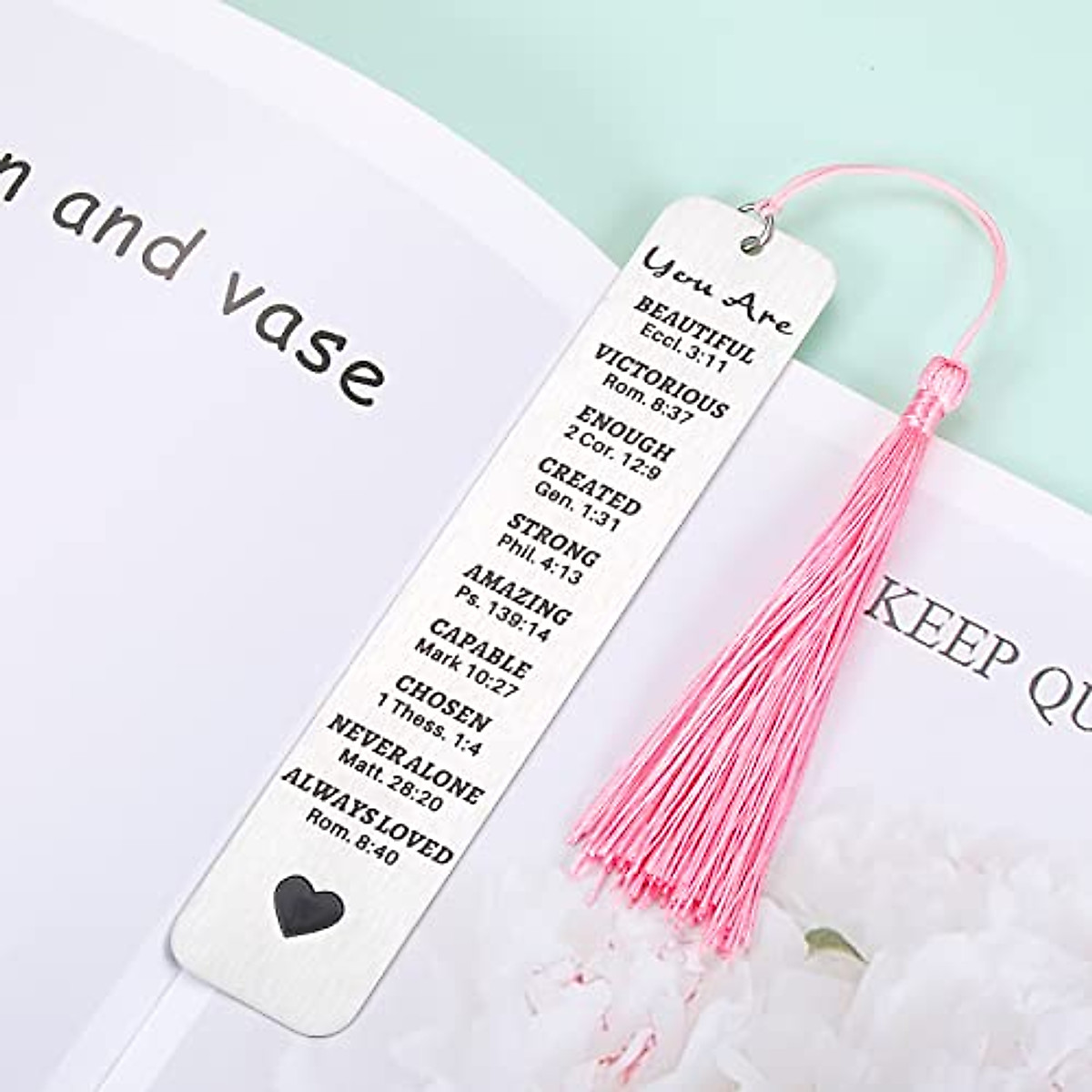 Inspirational Christian Bookmark Gifts for Women Christmas Stocking Stuffers Bible Verse Christian Gift for Book Lovers Girls Daughter Birthday You are Beautiful Friends Religious Church Bulk Gifts