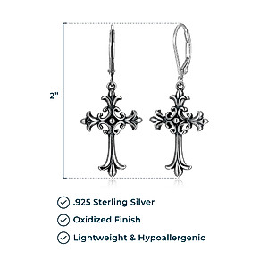 MORGAN & PAIGE Celtic Cross Celtic Knot Dangle Earrings for Women - 925 Sterling Silver Drop Earring Design, Lightweight and Hypoallergenic for Sensitive Ears with Secure Clasp