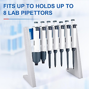 eLabPal 2PCS Pipette Stand, Laboratory Plastic Linear Micropipette Rack, Pipettor Holder, Fits Up to 7-8 Pipettes, Pack of 2(Pipettes Not Included)