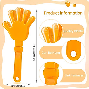 ZCYSRLQIN 48 Pcs Noisemakers Include 24 Hand Clappers 24 Thunder Sticks Cheer Noise Makers for Sporting Events Football Games School Team Spirit Items Party Favors Dance (Orange)