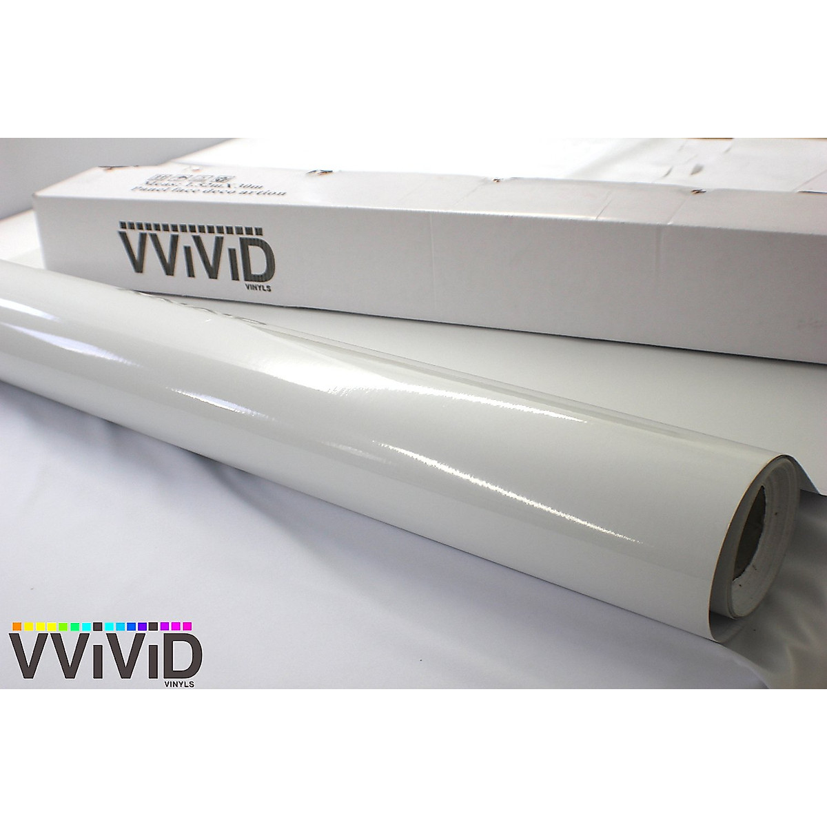 White High Gloss Realistic Paint-Like Microfinish Vinyl Wrap Roll with VViViD XPO Air Release Technology (3ft x 5ft)