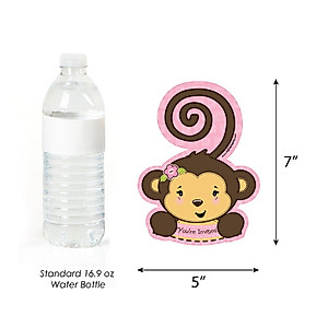 Big Dot of Happiness Pink Monkey Girl - Shaped Fill-In Invitations - Baby Shower or Birthday Party Invitation Cards with Envelopes - Set of 12