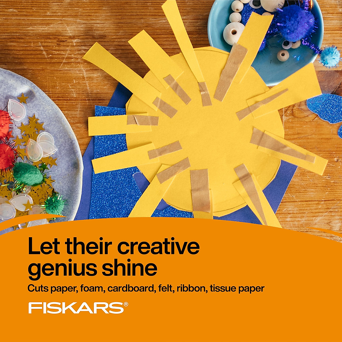 Fiskars Kids Scissors, Scissors for School, Safety Scissors, Blunt Tip Scissors, 5 Inch, 3 Pack, Red, Blue, Turquoise