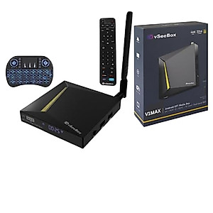 2023 Newest TV Box Vsee Box V1Max with Backlit Keyboard Remote and Bonus HTMI Cable Android 10 TV Box (4GB RAM + 32GB ROM) Fast Delivery 3 Days