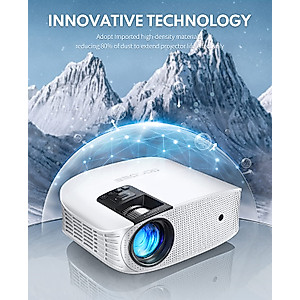 5G WiFi Bluetooth Projector Native 1080P, GooDee Outdoor Movie Projector with 300" Display Video Projector with Zoom & 4 Point Keystone for TV Stick, iOS, Android Dolby Audio & 4K Projector Support