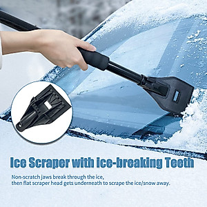Sutekus Snow Brush Kit Includes Snow Shovel, Ice Scraper, Snow Brush and Car Windshield Snow Cover for Auto Cars SUV Trucks (Black)