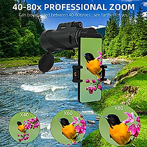 Sovipal 80x100 Monocular Telescope for Outdoorsy Adults - High Definition, Compact, Tripod-Ready with Smartphone Adapter, Spotting Scope Ideal for Bird Watching and Hiking in Low Light Conditions