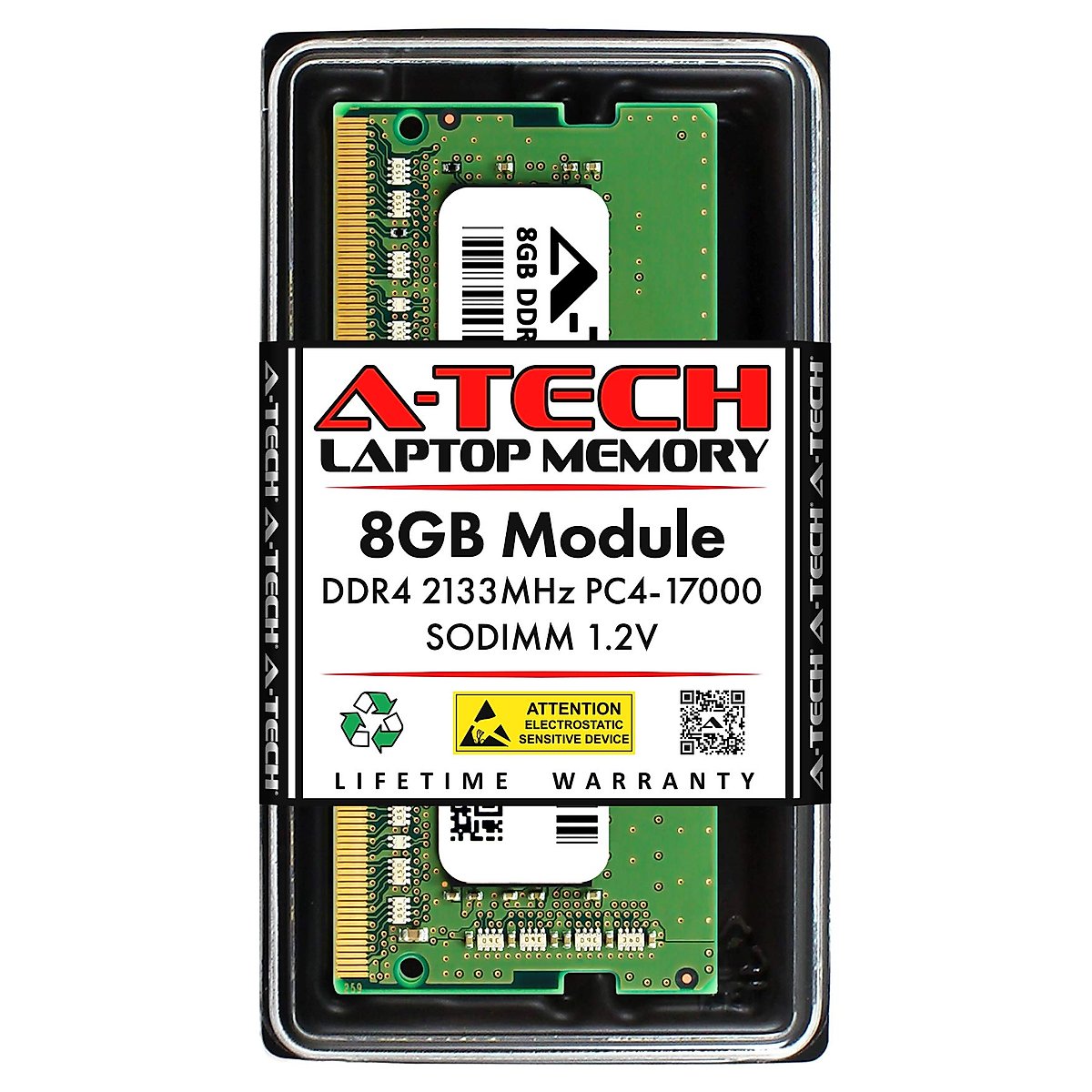A-Tech 8GB DDR4 2133 MHz SODIMM PC4-17000 (PC4-2133P) CL15 Non-ECC Laptop RAM Memory Module
