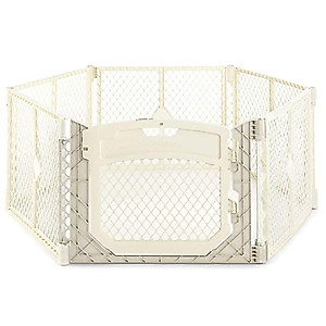 Toddleroo by North States Superyard Ultimate 6 Panel Play Yard, Made in USA: Safe play area, indoors or outdoors. Carrying strap for easy travel. Freestanding. 18.5 sq. ft. enclosure (26" tall, Ivory)