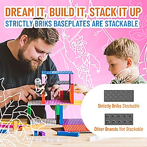 Strictly Briks Compatible with Lego Classic Big Briks Stackable Baseplates, Large Pegs for Ages 3 and Up, 100% Compatible with All Major Brands, Grey, 1 Piece, 13.75" x 16.25" Inches