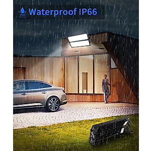 150W LED Shop Lights for Garage 1000W Equiv, 18000lm Very Bright LED Work Light, IP66 Waterproof Outdoor Flood Light with Plug, 5000K White High Bay Light for Workshop Yard Garage Factory (2 Pack)
