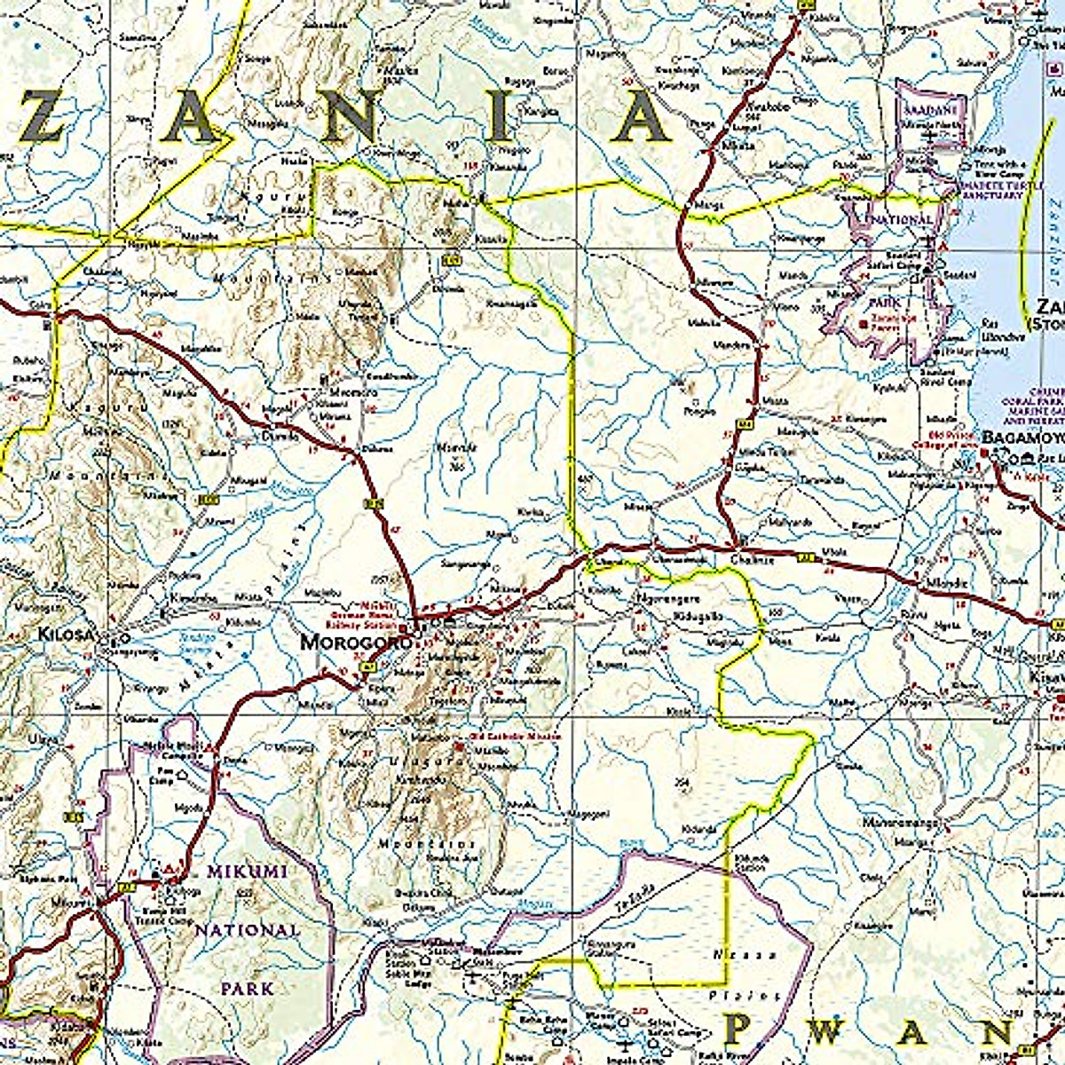 Tanzania, Rwanda, and Burundi Map (National Geographic Adventure Map, 3206)