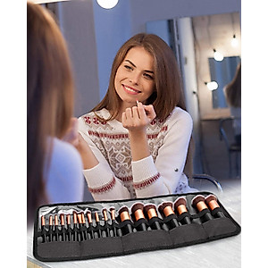 OCHEAL Makeup Brush Holder,Makeup Brush Organizer,Travel Makeup Brushes Bag Cosmetic Bags Pouch for Women Cosmetic Brushes Makeup Artist -Brushes Not included