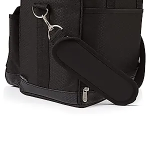 PICNIC TIME Cellar 6-Bottle Wine Carrier & Cooler Tote, Insulated Padded Wine Cooler Bag for Travel, Portable Water-Resistant Wine Bag, (Black with Gray Accents)