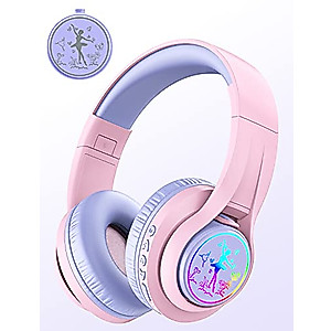 iClever TransNova Plate, 2 Pairs Replacement Headphones Plates Compatible with iClever TransNova Colorful RGB Light Bluetooth Headphones, Purple (Dancer & Star)