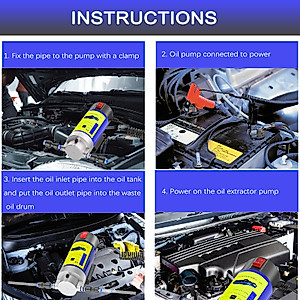 Oil Extractor Pump - 12V Gear Oil Pump Portable Self-Priming Motor Oil Pump Electric Self-Priming Engine Oil Pump & Tubes for Motorbike, Car, Boat, ATV(100W)