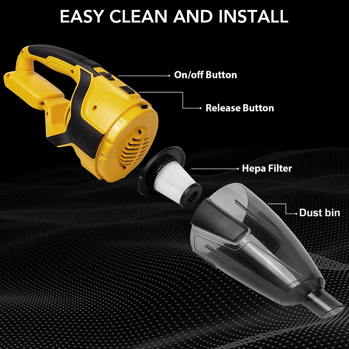 120W Cordless Handheld Vacuum Cleaner for DeWALT 20V 60V Max Battery (Battery NOT Included) Portable for Hard Floor Carpet Car Pet Hair Cleaning