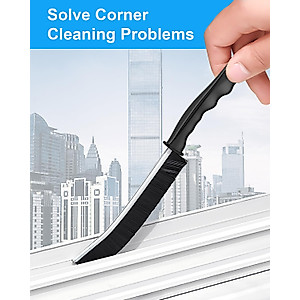 CODOGOY Crevice Cleaning Brush 3 Pack Multifunctional Gap Cleaning Brush Tool Bathroom Gap Brush Grout Cleaner Brush Hard Bristle Crevice Black Cleaning Brush