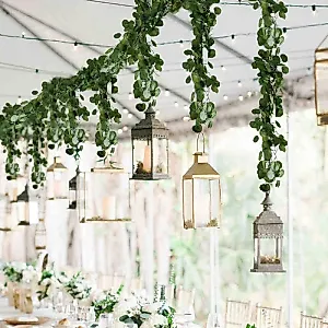 HO2NLE 12 Pack 84 Feet Artificial Fake Hanging Vines Plant Faux Silk Green Leaf Garlands Home Office Garden Outdoor Wall Greenery Cover Jungle Party Decoration