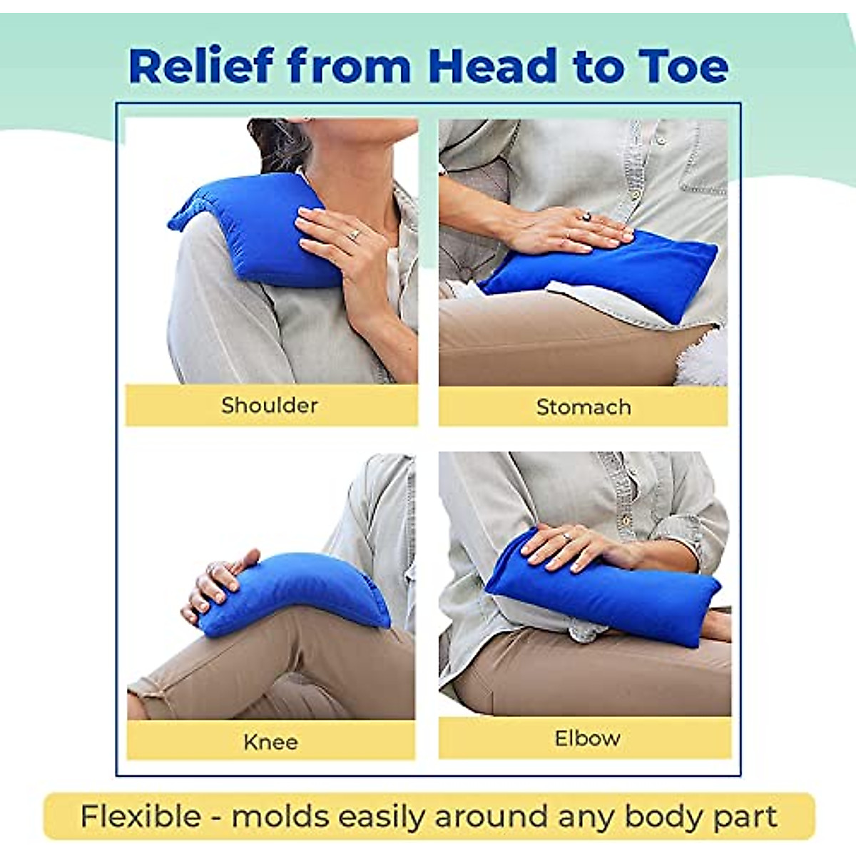 My Heating Pad for Pain Relief - Moist Microwavable Heating Pad for Joints and Muscles Relief - Microwave Hot Pack Heat Pad for Cramps - Calming Chilled or Heated Pad Therapy - 1 Pack Blue
