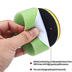 YOUYIDUN 16 Pcs Car Foam Drill Polishing Pad Kit, Car Polishing Pad kit, with Car Sponge Buffing Polishing Pads, Wool Drill Adapter Pads for Car Foam Drill, Sanding, Buffing, Waxing