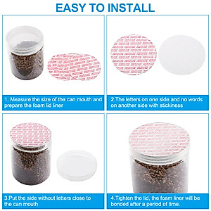 PATIKIL 51mm/1.99inch Foam Lid Liner, 100Pcs PS Foam Resistant Tamper Pressure Sensitive Seal for Bottle Cap Liners Seals, White Red