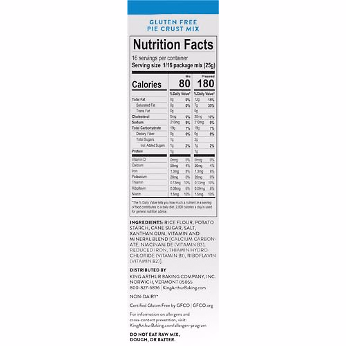 King Arthur Flour Gluten Free Pie Crust Mix, Packaging May Vary, 14 Oz