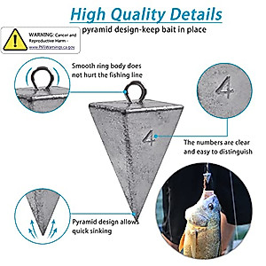 Pyramid Sinkers Fishing Weights Surf Fishing Weights Sinkers Ocean Saltwater Pyramid Weight Fishing Sinkers Fishing Gear Tackle 1oz 2oz 3oz 4oz 5oz 6oz 8oz