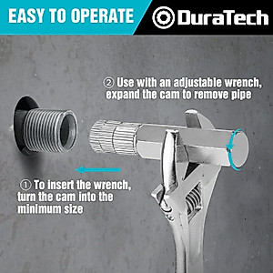 DURATECH Internal Pipe Wrench Set, Pipe Nipple Extractor Set, 3-Piece, 3/8",1/2" and 3/4" Pipe Capacities, Organizer Pouch Included