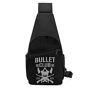 Sling Backpack,Travel Hiking Daypack Pattern Rope Crossbody Shoulder Bag New Bullet Club Printed