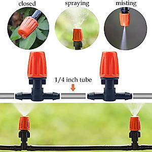 Drip Irrigation Emitters for Greenhouse Nersuries: 50 Pcs Three-Way 1/4 inch Adjustable Irrigation Drippers for Gardener - Plant Lovers Landscapers Floral Designers Water Saver