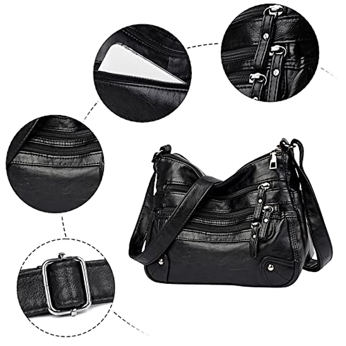 YIMINI 2023 Leather Crossbody Bags for Women Shoulder Bags Tote Bag Beach Bag Ladies Handbags Weekender Travel Gift Bags