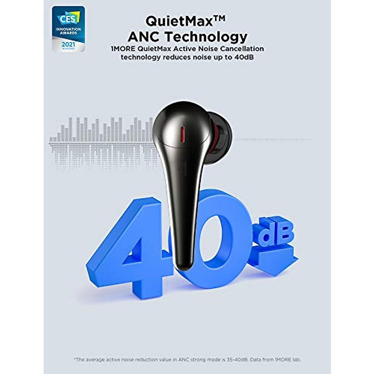 1MORE Comfobuds Pro Bluetooth 5.0 Earbuds, Hybird Active Noise Cancelling Earphones, Stereo Premium Sound in Ear Headphone with 6 Mics ENC for Clear Call and Deep Bass Fast Charging, Black