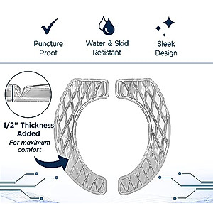 Morvat Washable Gel Toilet Seat Cover, Padded Riser Cushion for Toilets & Commode Chair, Maximum Pain Relief Comfort & Support, Adhesive Raised Donut Pad for Elderly & Handicapped, White, Round