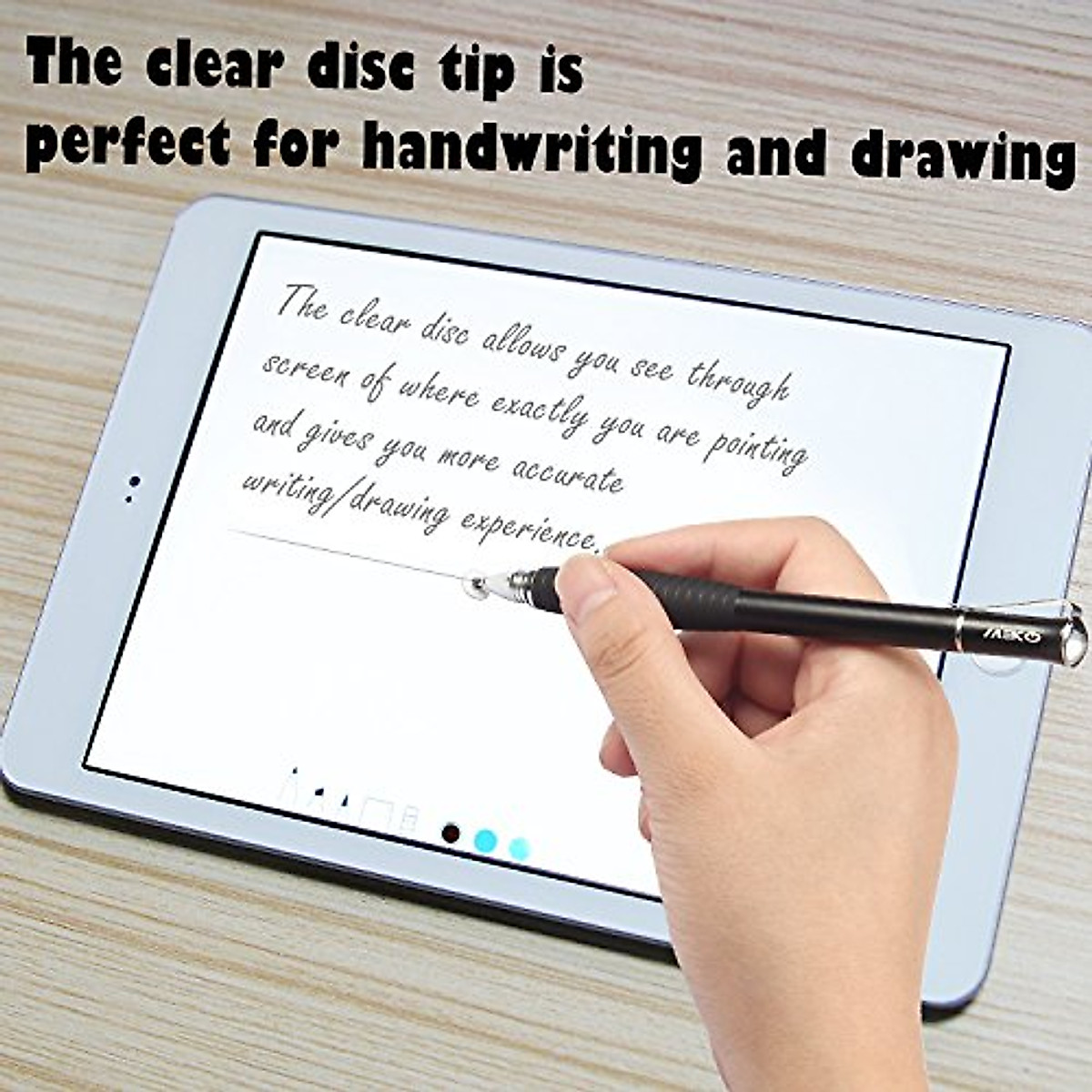 MEKO [2nd Gen] Universal Disc Stylus Pens, [2 in 1 Precision Series] Apple iPhone iPad Stylus Pencil,Work for All Touch Screen Devices(2Pcs/6tips,Black/Blue)