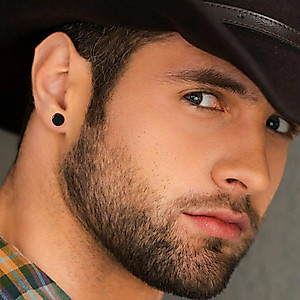 7 Pairs Black Earrings Surgical Steel Studs Hypoallergenic 316L Stainless Steel Stud for Men Women Contain 3,4,5,6,7,8,10 mm