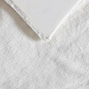 Laura Ashley- Queen Duvet Cover Set, Faux Fur Bedding Set, Ultra Cozy Home Decor (Solid Ivory, Queen)