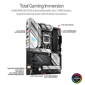 ASUS ROG STRIX B560-A GAMING WIFI LGA 1200 (Intel 11th/10th Gen) ATX motherboard (PCIe 4.0, 8+2 power stages, Two-Way Noise Cancelation, WiFi 6, 2.5 Gb LAN, 2xM.2 slots, USB 3.2 Gen 2x2 USB Type-C)