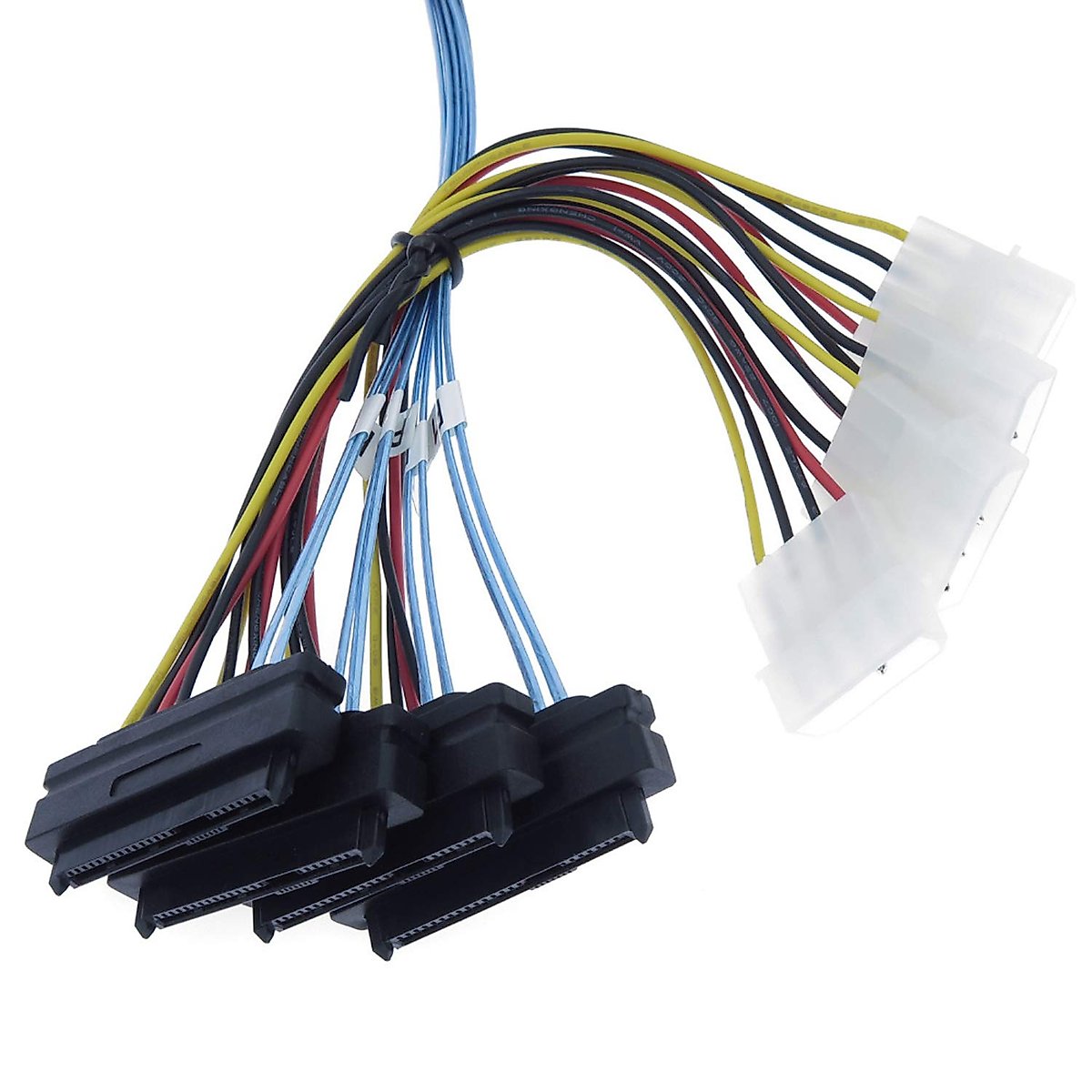 EDIMS Mini SAS to SAS Cable Internal Breakout Cable SFF-8087 to SFF-8482 with 4X Molex Power Connectors for Raid Controller to Hard Drive 3.3FT