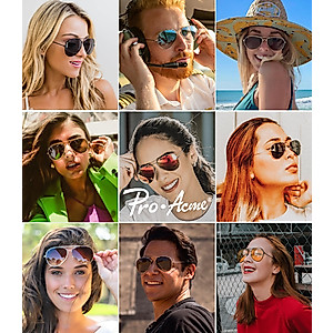 Pro Acme Classic Polarized Aviator Sunglasses for Women Men, Driving Sun Glasses Polarized Lens Lightweight Metal Pilot Frame UV400 Protection (Gold | Brown | With Logo)