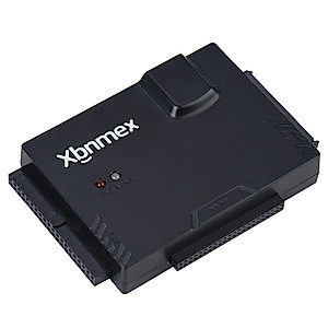 Xbnmex IDE SATA to USB 2.0 Cable Hard Drive Reader IDE SATA PATA USB 2.0 for Hard Drive Disk HDD 2.5" 3.5" with External AC Power Adapter(Black)