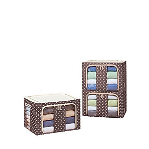 WEIJZ Storage Box for Clothes 66L Folding Storage Box for Oxford Containers Set Cloth 3-pack Stackable Clothing Organizer Clothes Storage Bins, Transparent, GZYF-WX1-53257