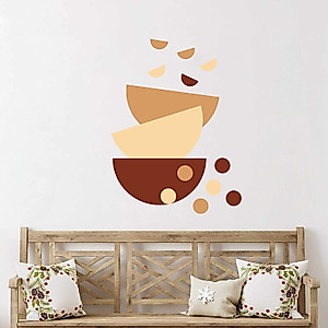 Half Circle Wall Decal Semicircle and Dots Abstract Wall Stickers Modern Geometric Decals Removable Peel and Stick Wall Stickers for Nursery Living Room Office Decor