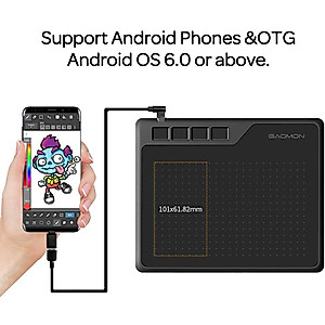 GAOMON S620 Graphics Tablet 6.5 x 4 Inches Pen Tablet with 4 Express Keys and Battery-Free Pen for Digital Drawing and Gaming on Windows&Mac OS & Android Device