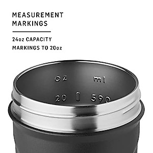 BlenderBottle Justice League Strada Shaker Cup Insulated Stainless Steel Water Bottle with Wire Whisk, 24-Ounce, Batman